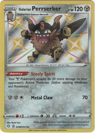 Galarian Perrserker - SV87/SV122 - Shiny Rare - Playset