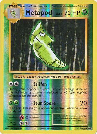 Metapod - 4/108 - Uncommon Reverse Holo - Playset
