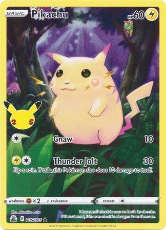Pikachu - 5/25 - Full Art Holo Rare - Playset