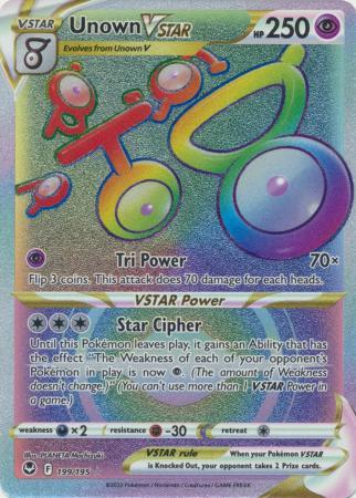 Unown VSTAR - 199/195 - Hyper Rare - Playset