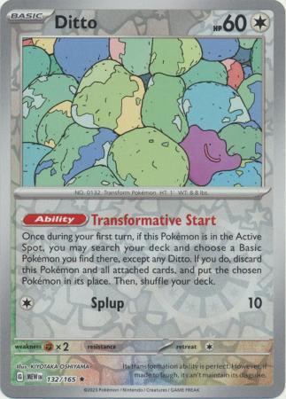 Ditto - 132/165 - Holo Rare Reverse Holo - Playset