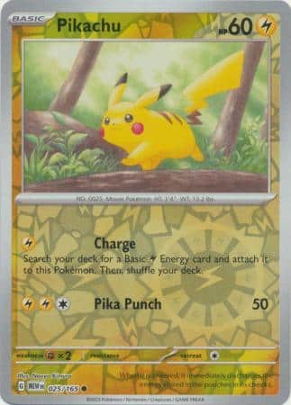 Pikachu - 025/165 - Common Reverse Holo - Playset
