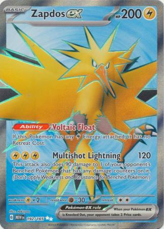 Zapdos ex - 192/165 - Full Art Secret Rare - Playset