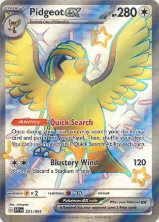 Pidgeot ex - 221/091 - Shiny Ultra Rare - Playset
