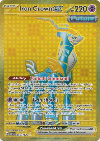 Iron Crown ex - 216/162 - Gold Secret Rare - Playset