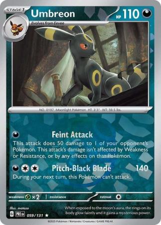 Umbreon - 059/131 - Master Ball Reverse Holo Rare - Playset
