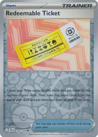 Redeemable Ticket - 156/159 - Uncommon Reverse Holo - Playset